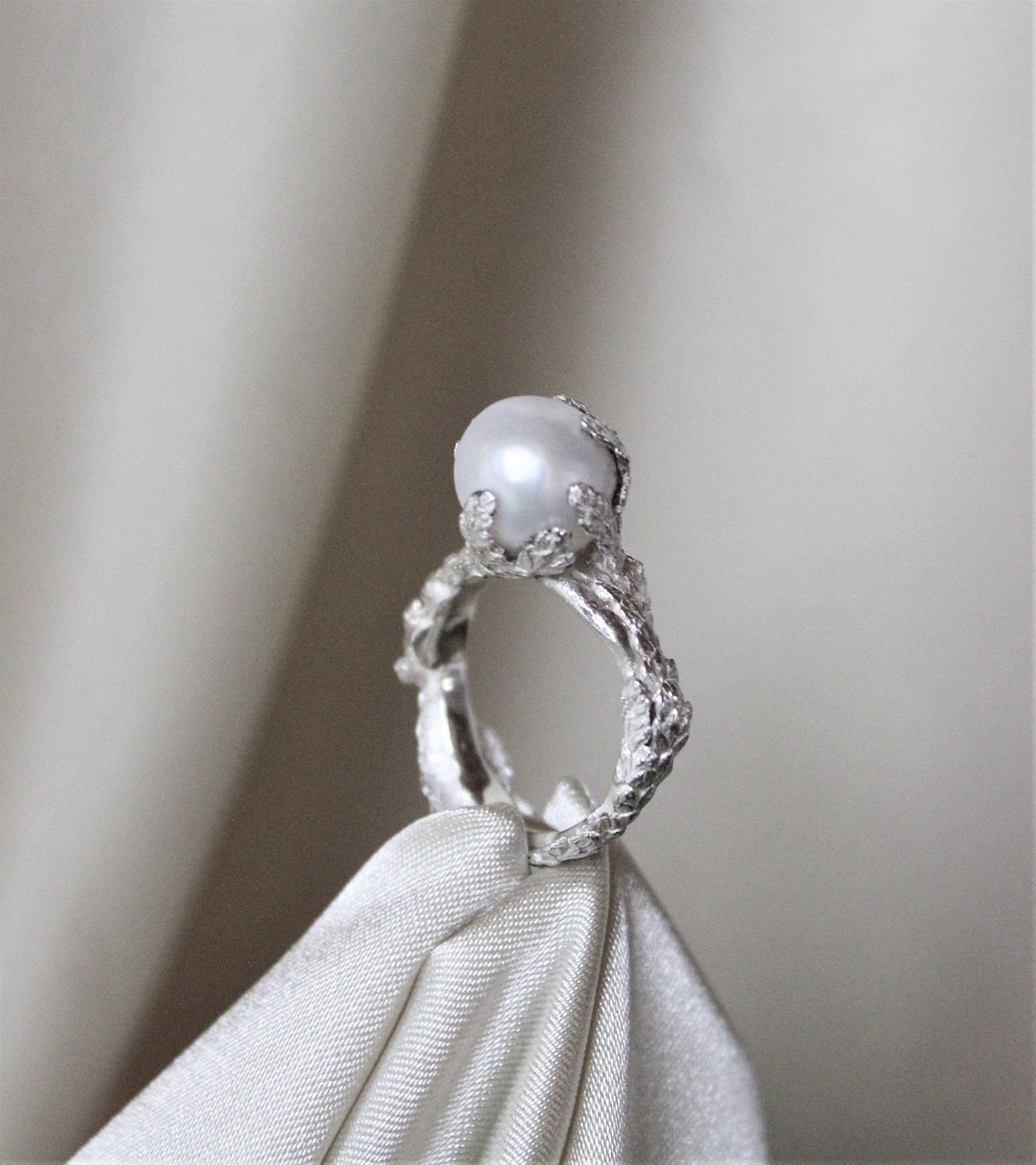 Handcrafted Pine Tree Branch Ring With a Natural, Irregularly Shaped ...