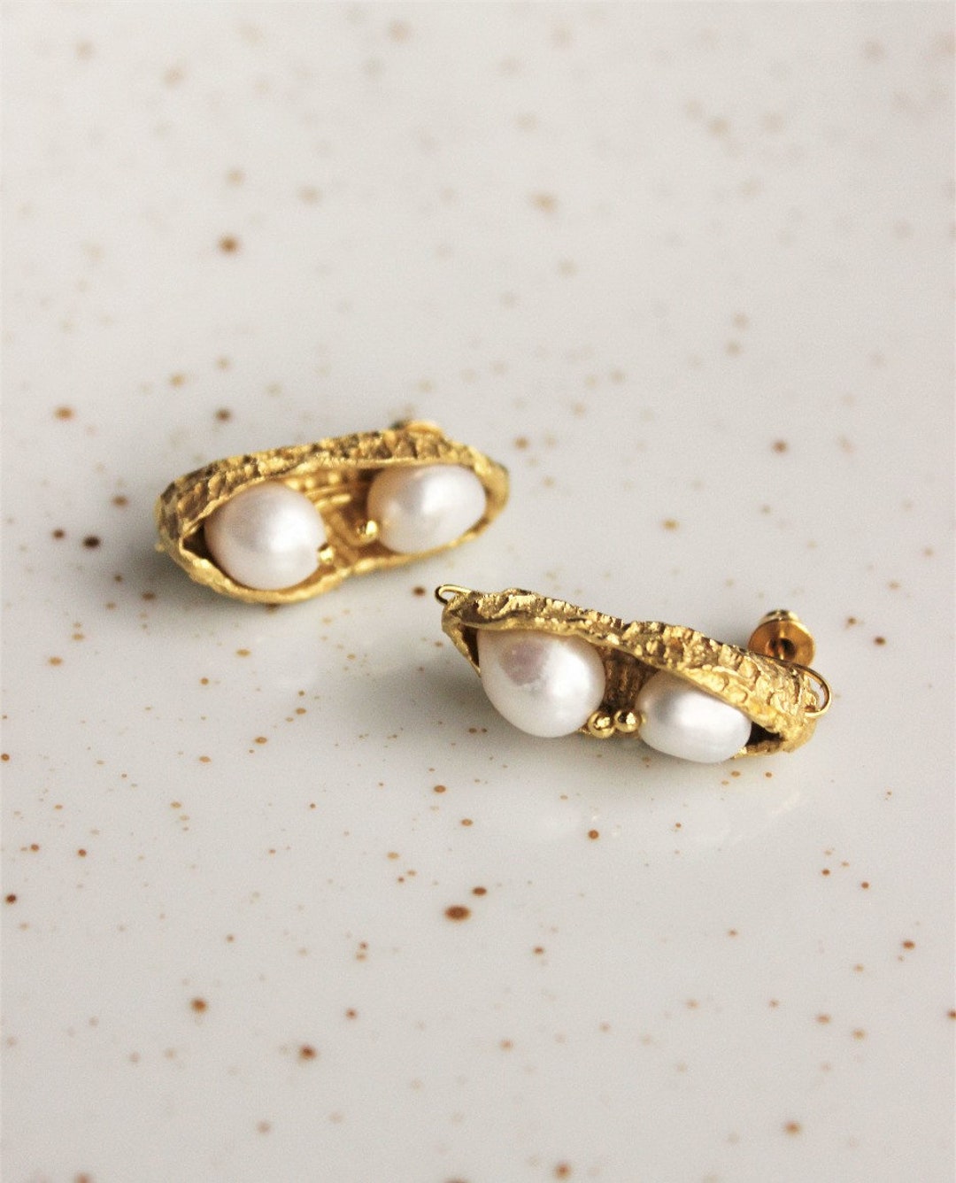 Peanuts- Earrings With Pearls - Etsy