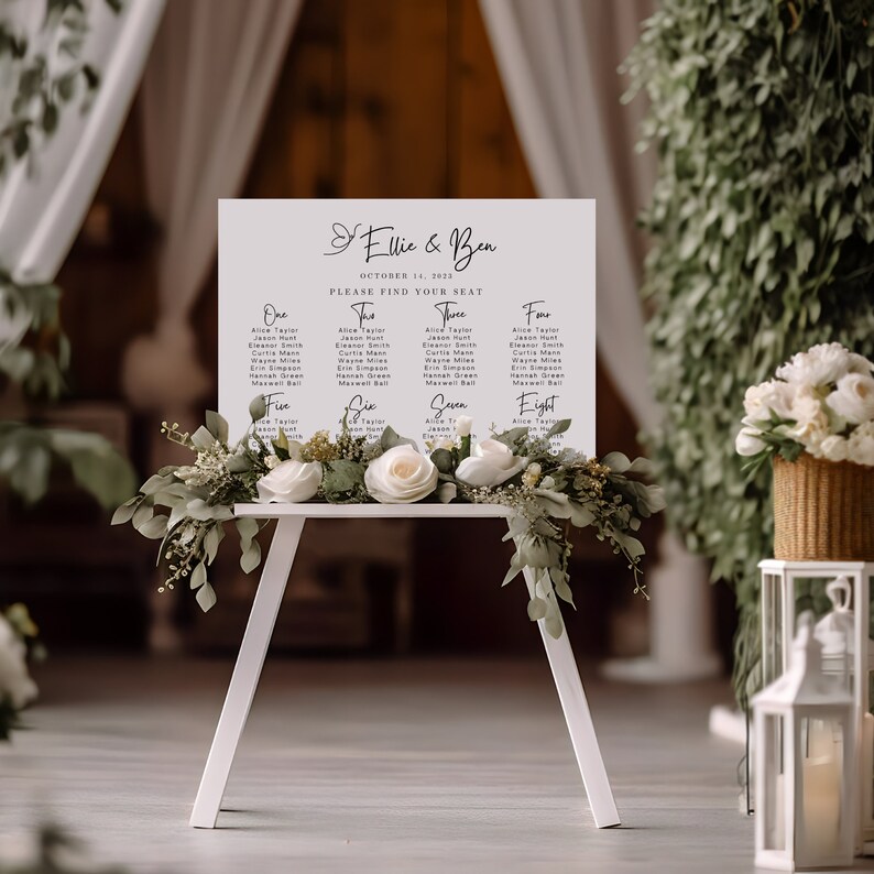 Wedding Seating Chart Poster Mockup Wedding Seating Chart Landscape ...