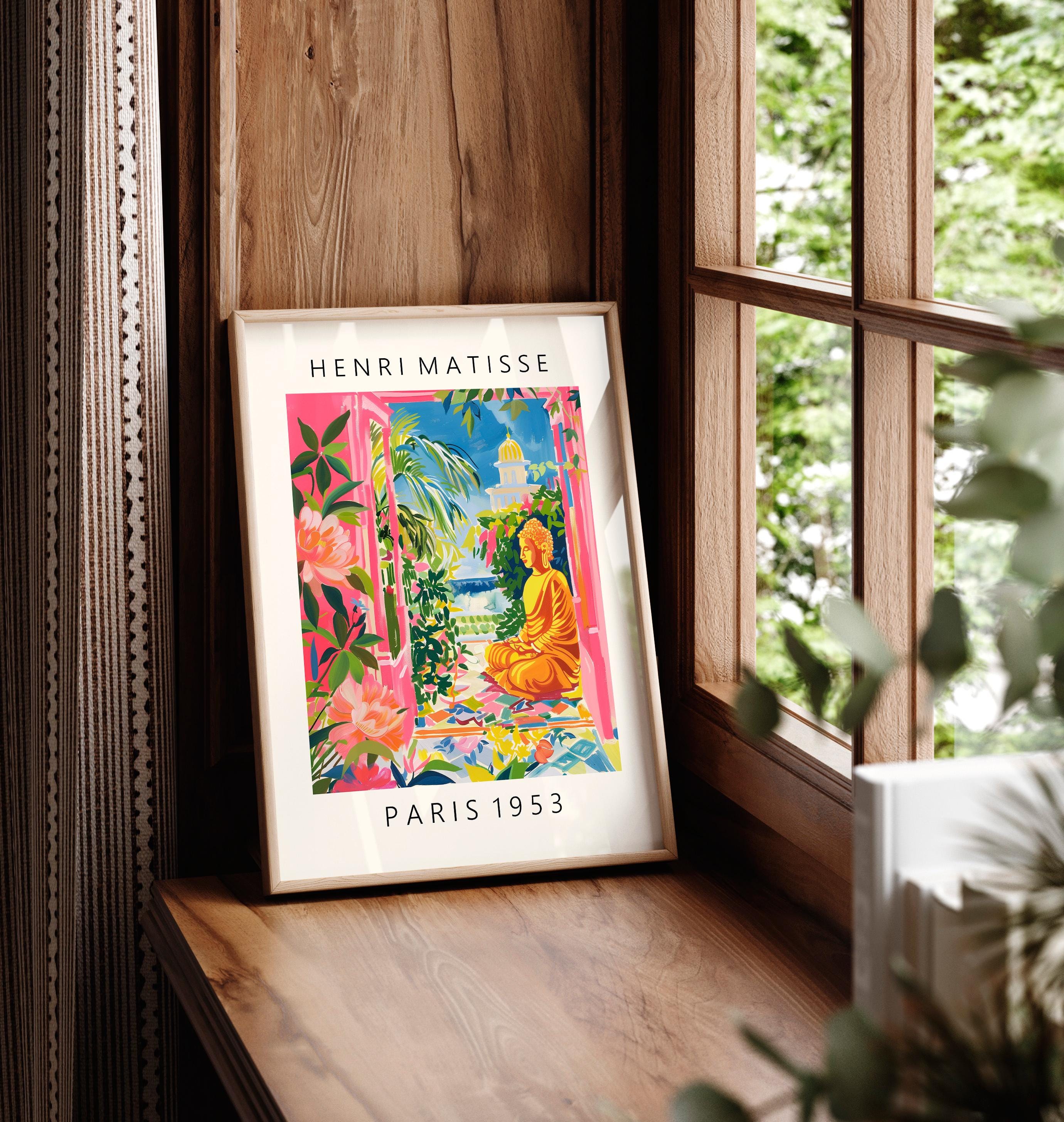 Buddha Statue Poster, Meditation Wall Art, Dopamine Decor, Matisse ...