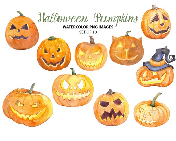 Halloween Pumpkins Clipart Celebration Clip Art Autumn - Etsy Australia