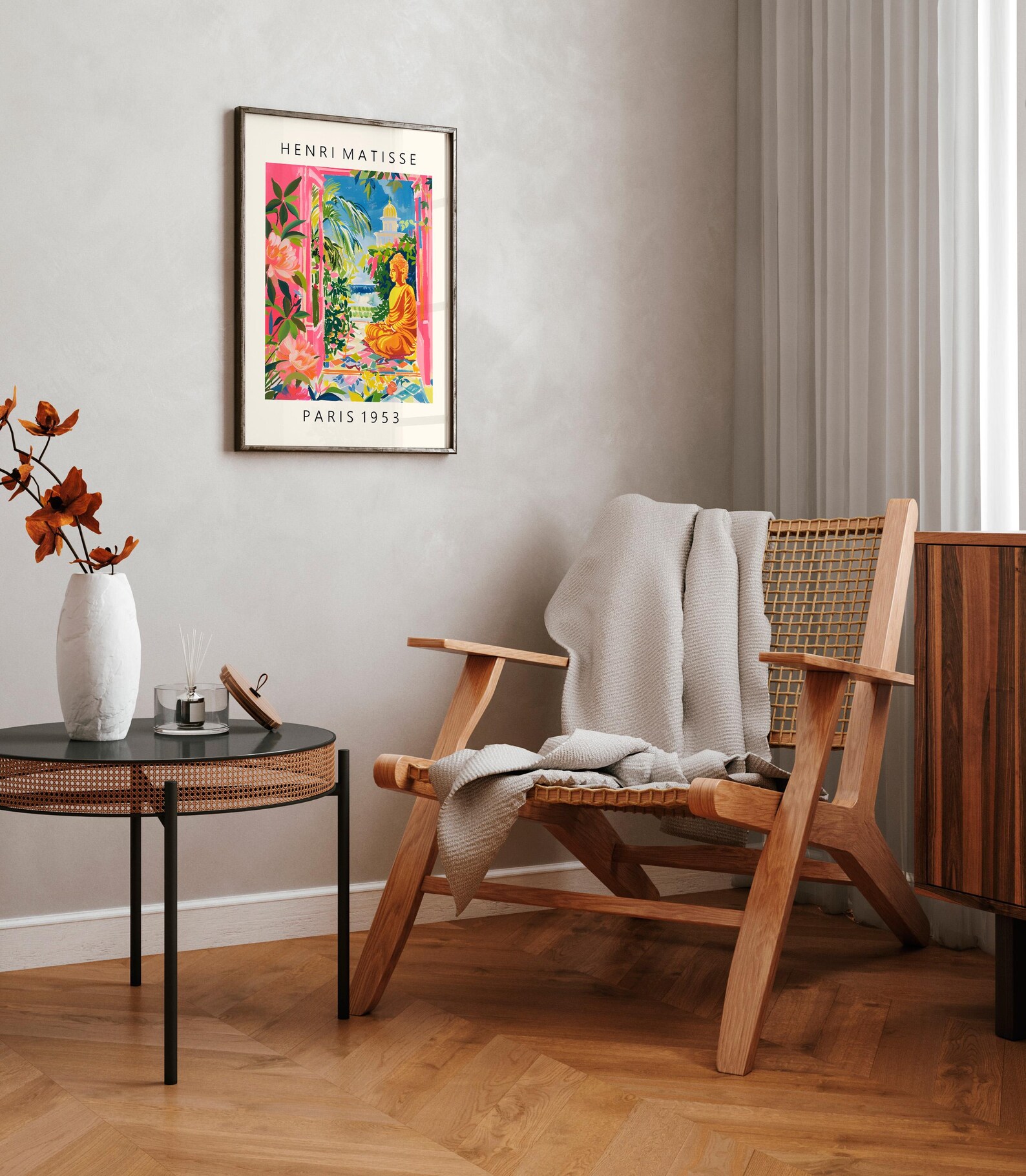 Buddha Statue Poster, Meditation Wall Art, Dopamine Decor, Matisse ...