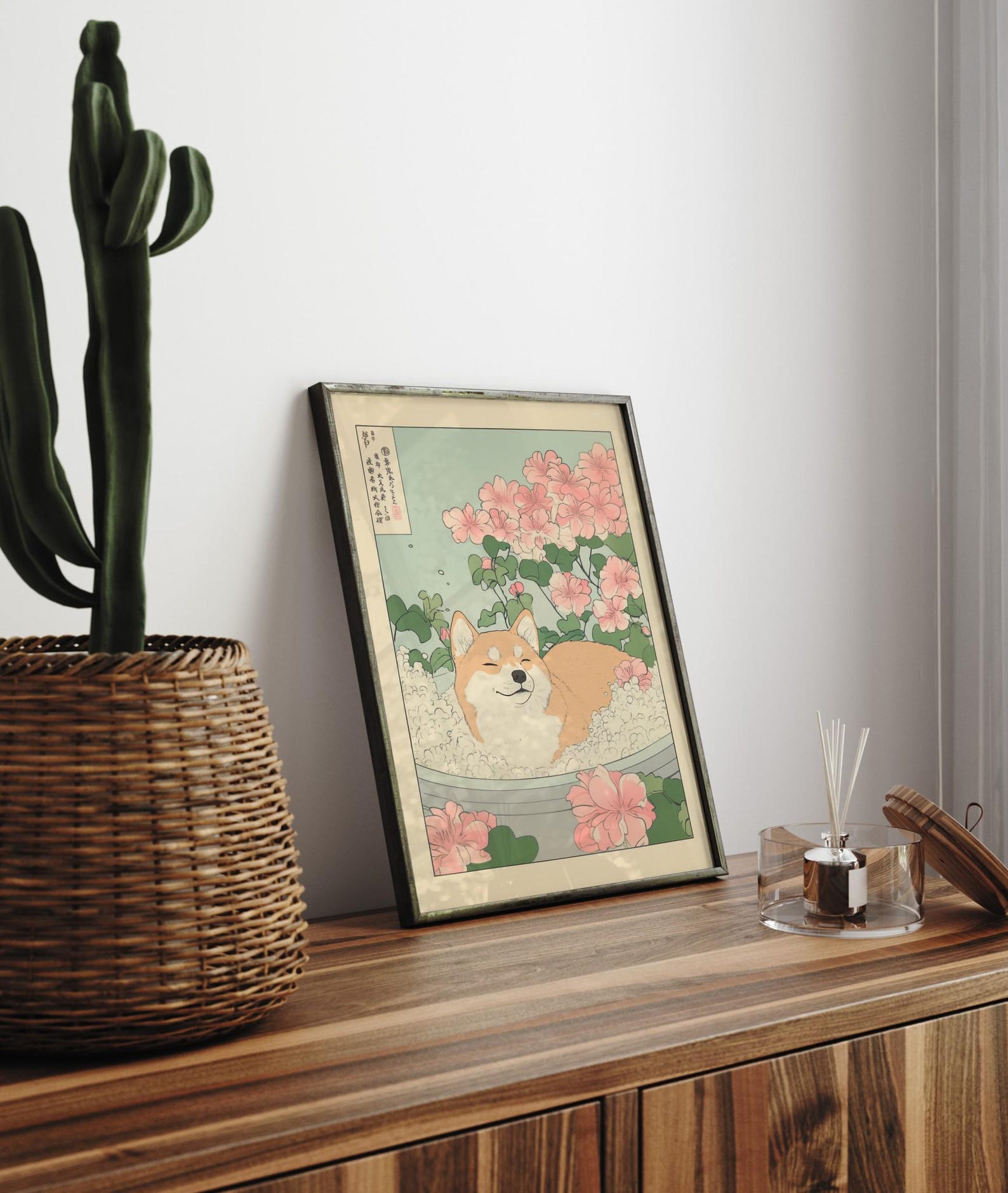 Shiba Inu Art Print: Ukiyo-e Japanese Bathroom Print - Etsy