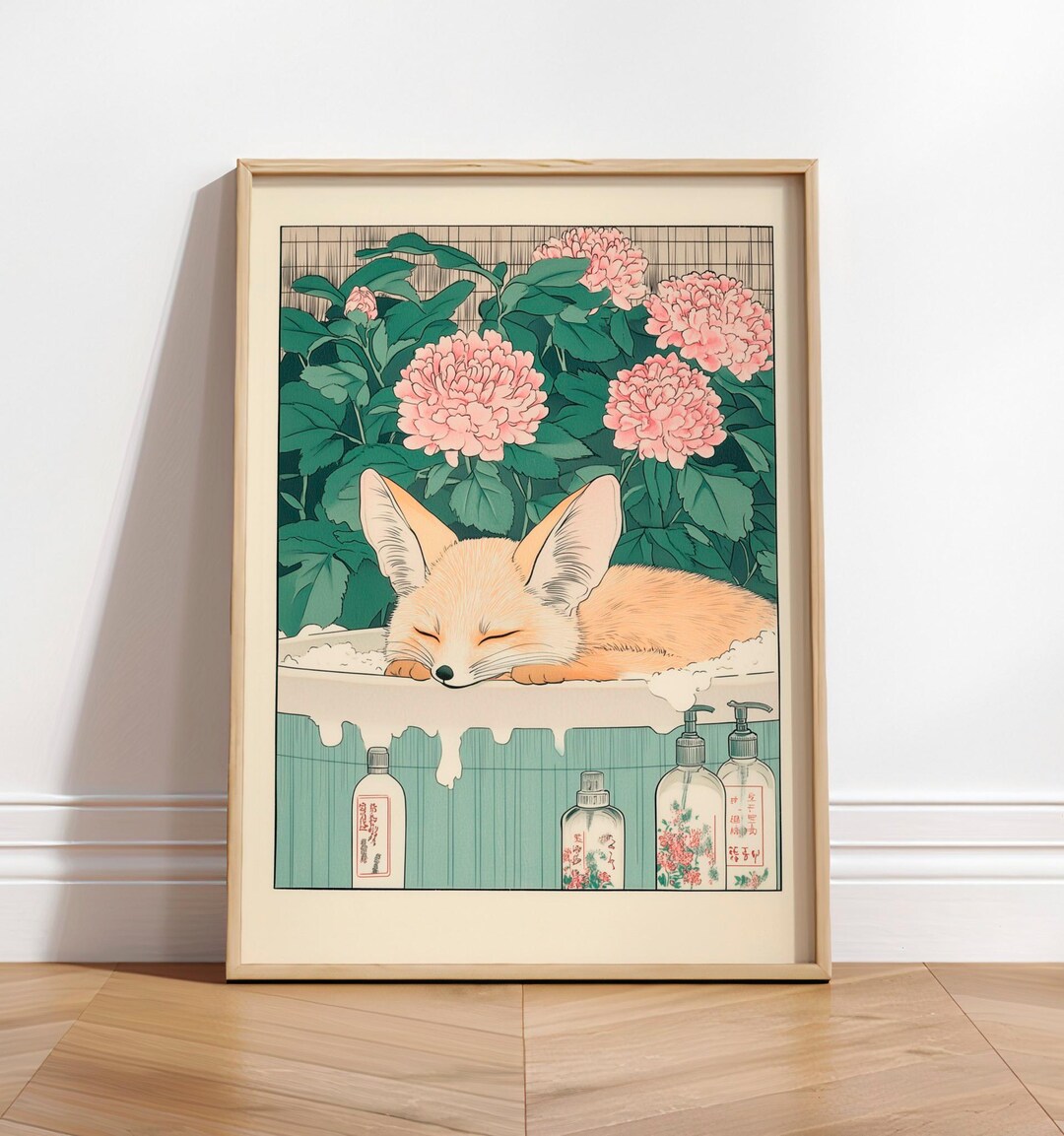 Fennec Fox Ukiyo-e Print: Japanese Bathroom Print - Etsy