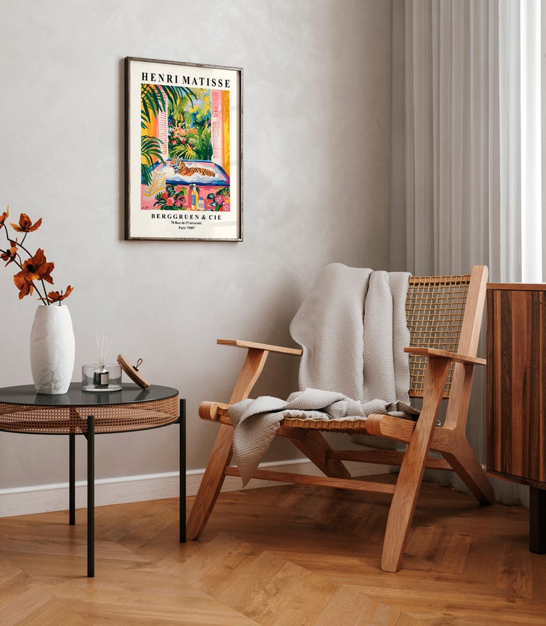 Tiger in Bathtub Art Print: Funny Matisse Style Bathroom Decor - Etsy