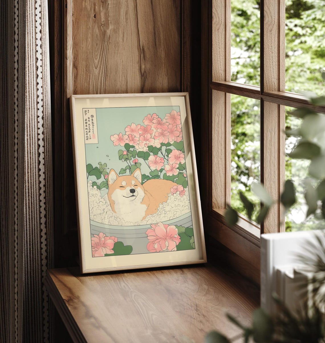 Shiba Inu Art Print: Ukiyo-e Japanese Bathroom Print - Etsy