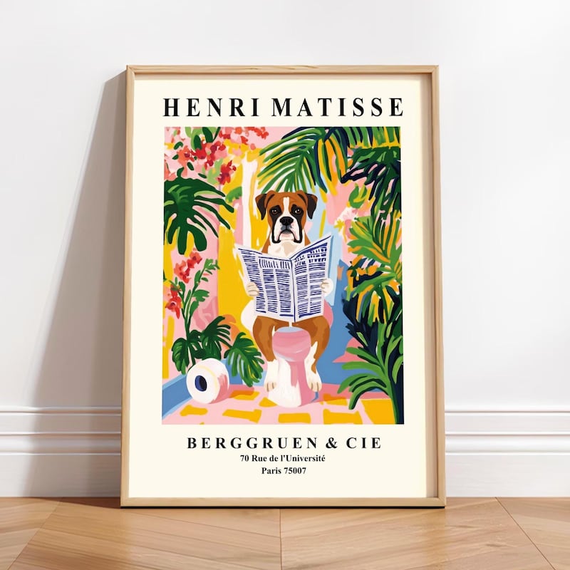 Boxer Bathroom Poster - Etsy UK