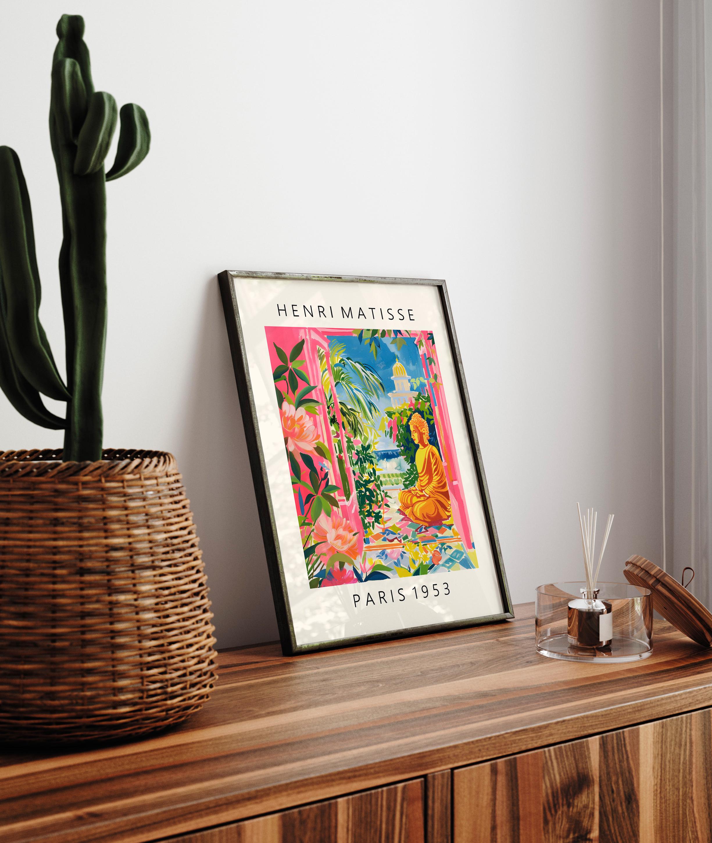 Buddha Statue Poster, Meditation Wall Art, Dopamine Decor, Matisse ...
