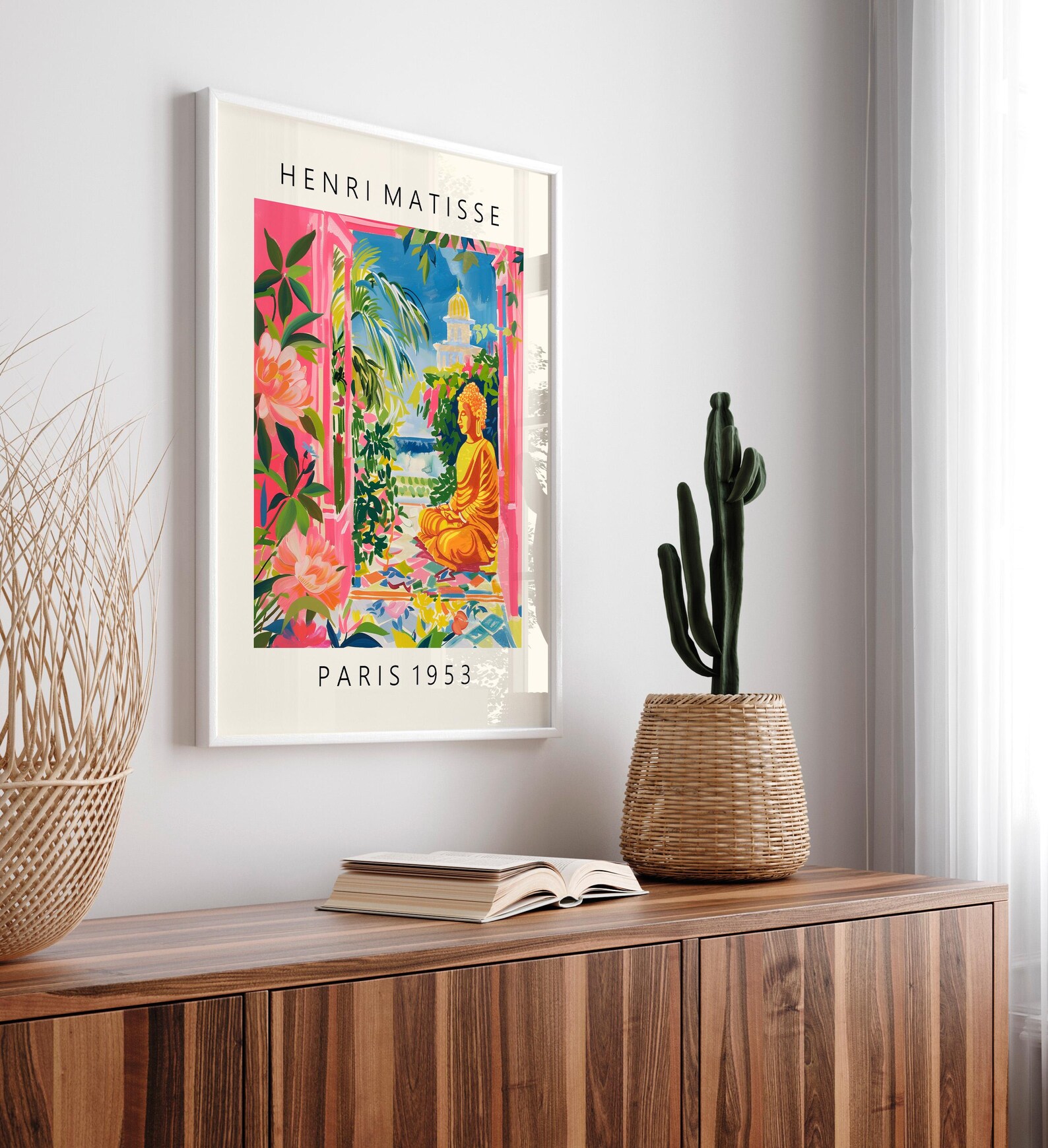 Buddha Statue Poster, Meditation Wall Art, Dopamine Decor, Matisse ...
