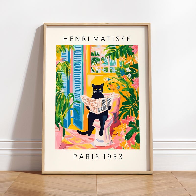 Cat Tropical Print - Etsy UK