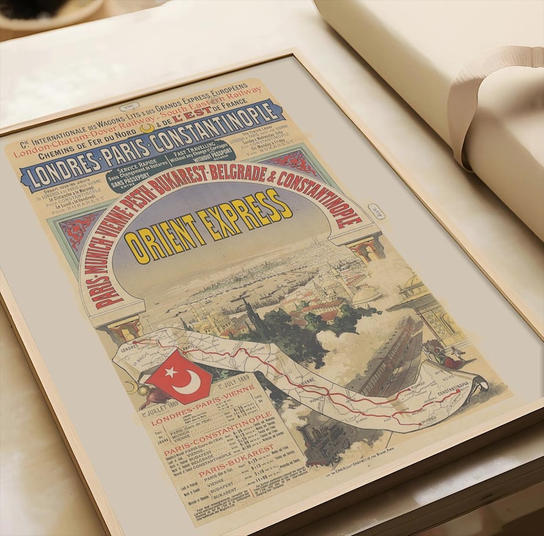 Vintage Orient Express Travel Poster: 1888 Route Art Print - Etsy