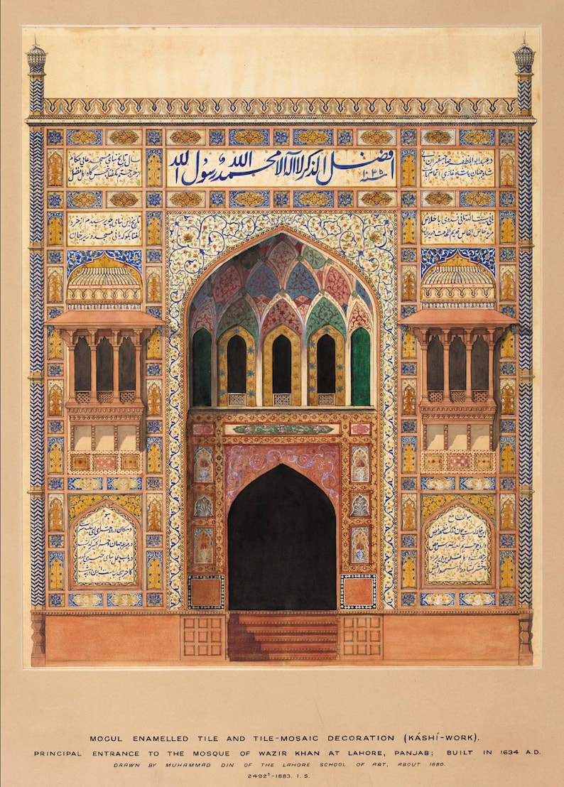 Stunning Mughal Style Art Mosque Art Islam Art Islamic - Etsy