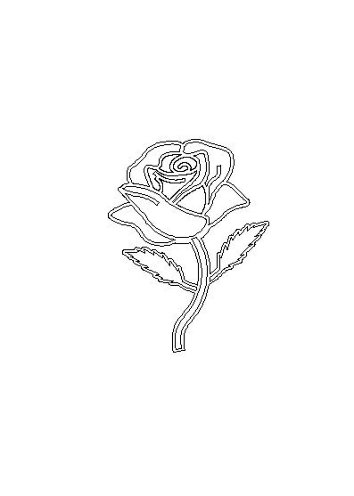 Rose DXF File - Etsy