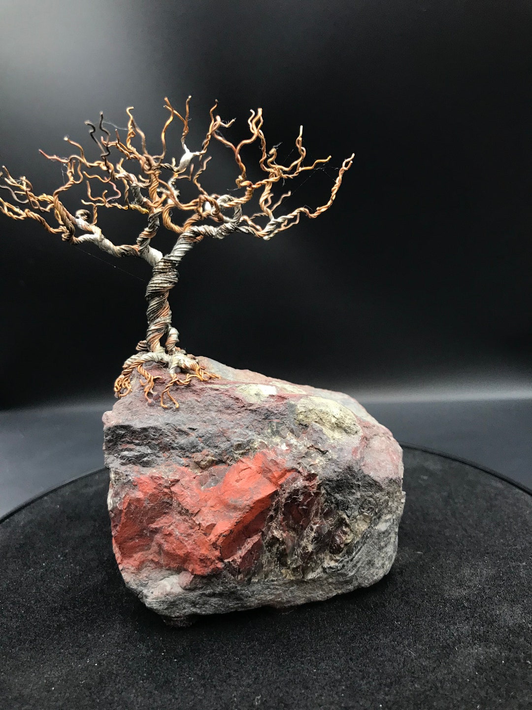 Red Face - Banded Iron Jasper With Copper Tree Sculpture - Etsy