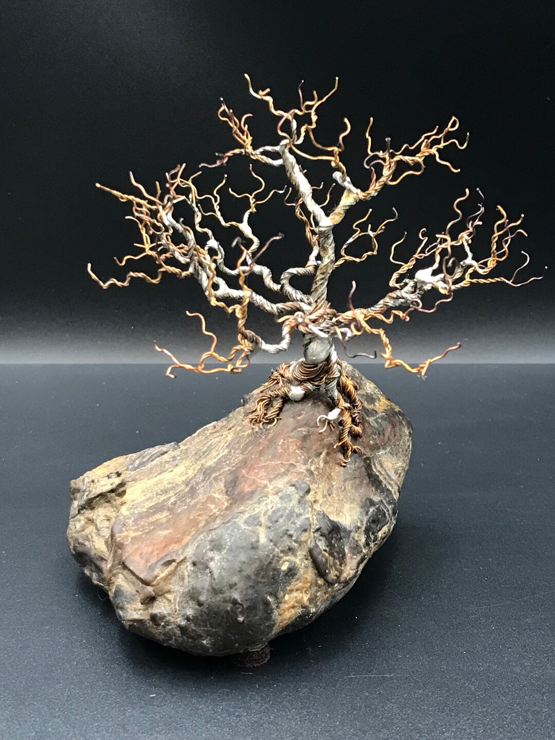 Jasper - Banded Iron With Copper Wire Tree Sculpture - Etsy