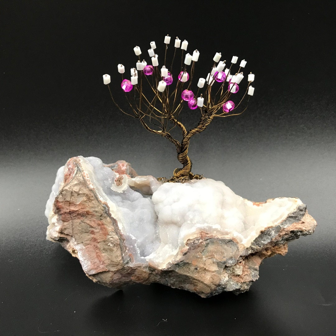 In Bloom - Dugway Geode With Bronze Wire Tree Sculpture - Etsy