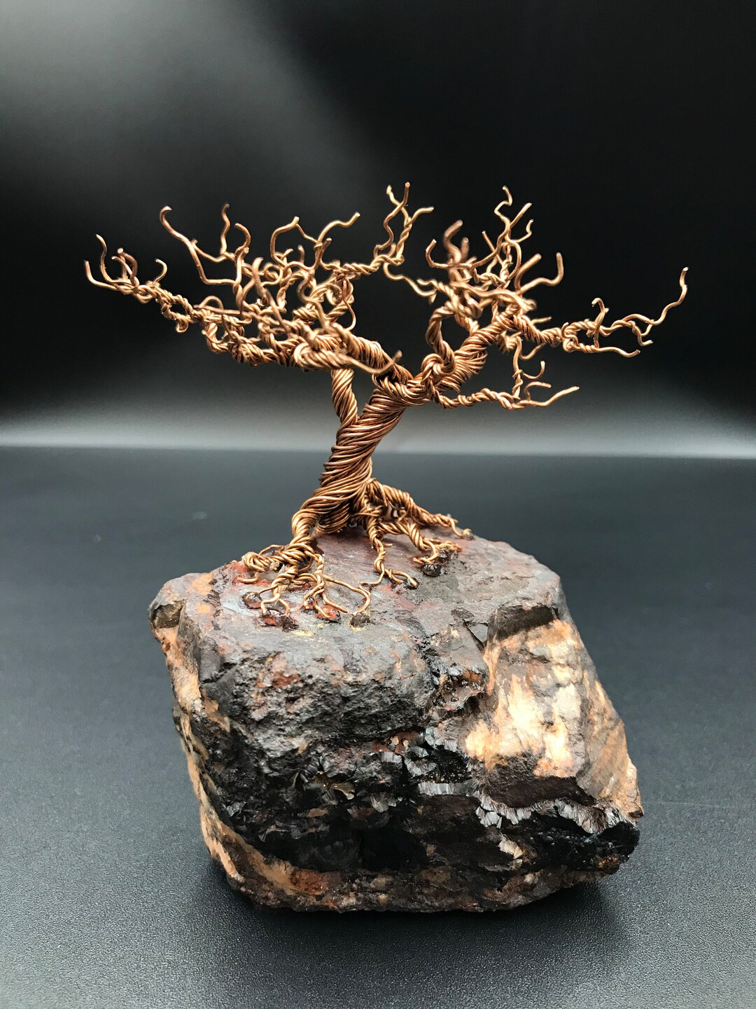 Shrouded - Quartz W/botryoidal Hematite Copper Wire Tree Sculpture - Etsy