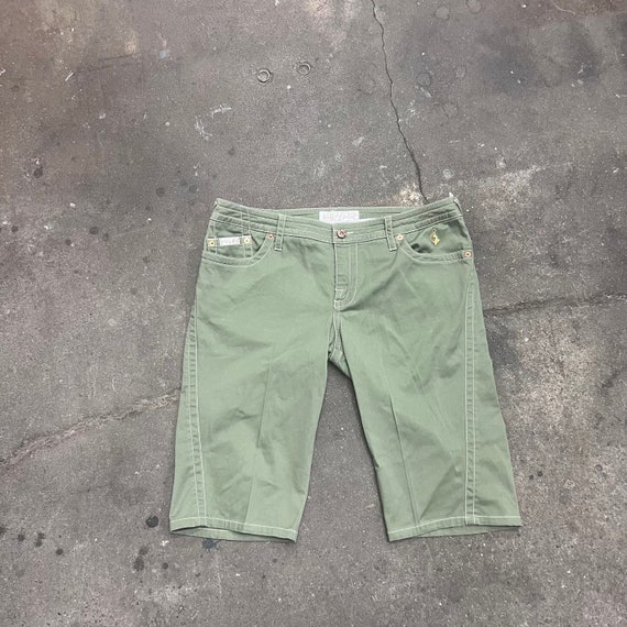 Y2k Baby Phat army green jorts long shorts size large - Gem