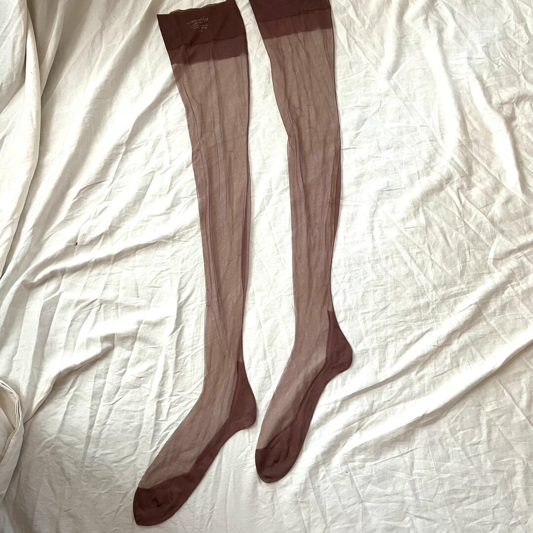 1940s Dark Brown Sheer Nylon Back Seam Stockings - Etsy