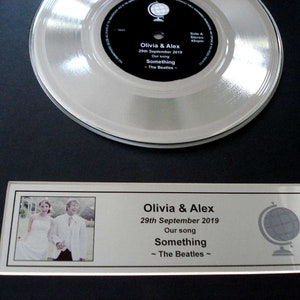 Your Own Personalised 7" Silver Vinyl Framed Record Single Record Award ...