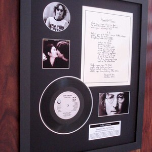 John Lennon Beautiful Boy 7" Single + Vinyl Lyrics Framed Display - Etsy
