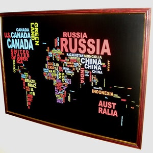 World Map Names Poster Print - Etsy