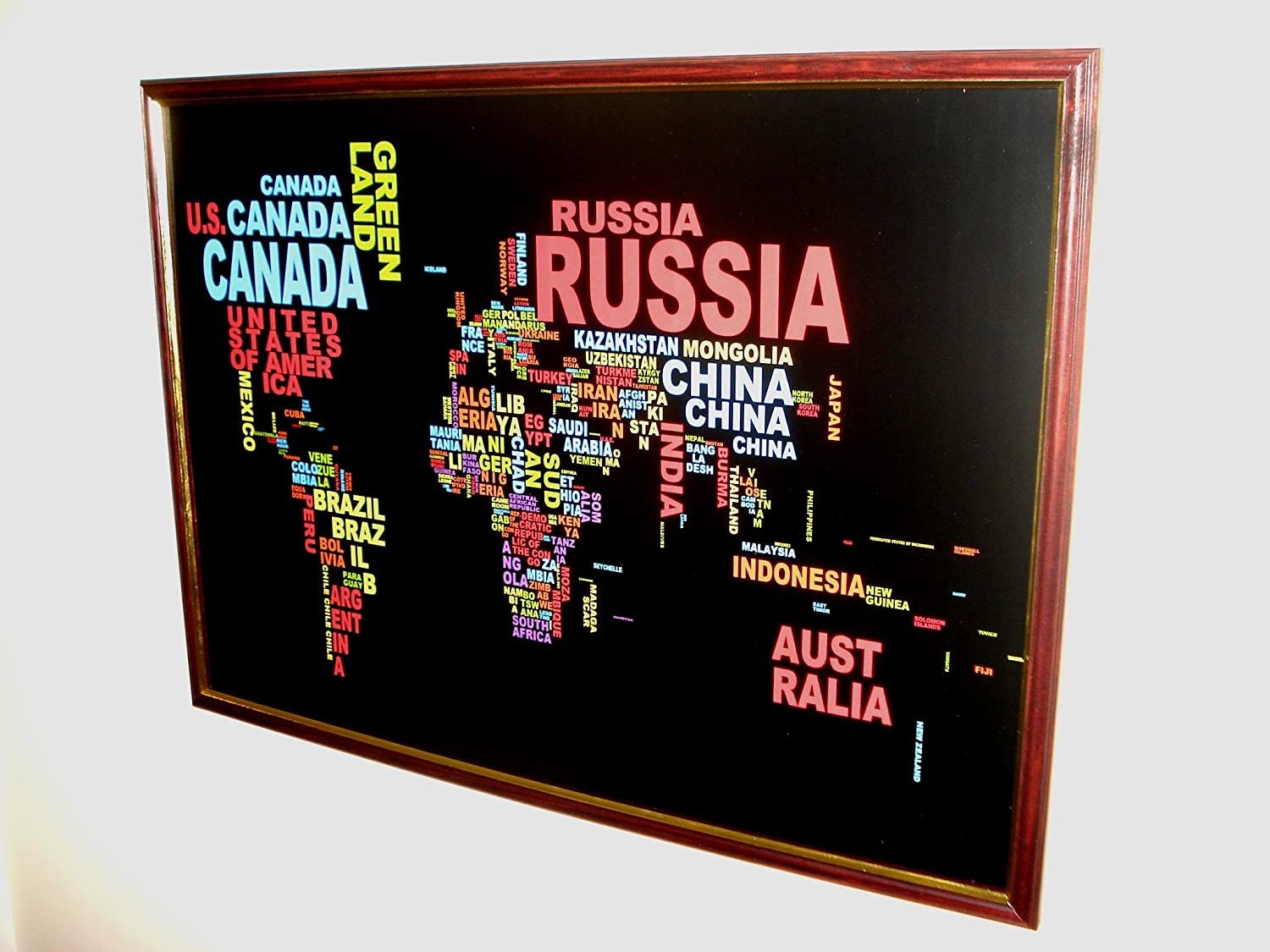 World Map Names Poster Print - Etsy