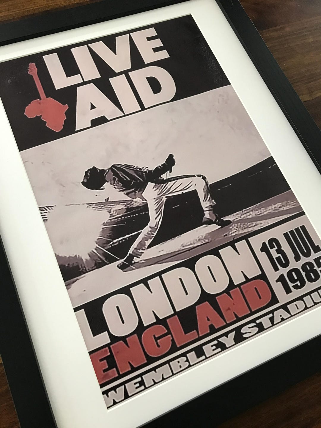Queen Live Aid Poster Retro Framed Canvas Print - Etsy