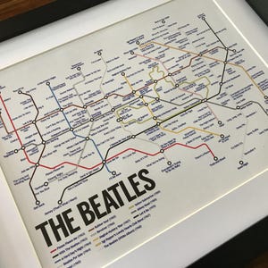 The Beatles London Tube Map Song Framed Canvas Print - Etsy UK