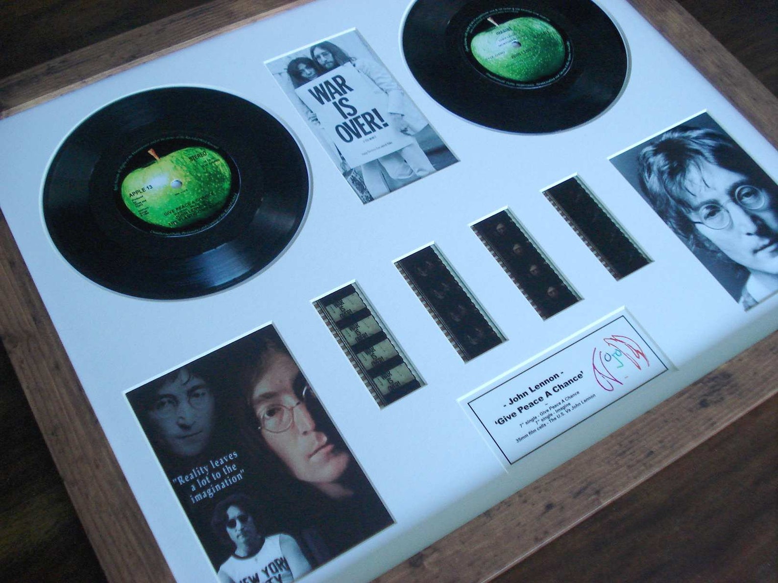 John Lennon Imagine Vinyl 35mm Film Cell Framed Montage - Etsy