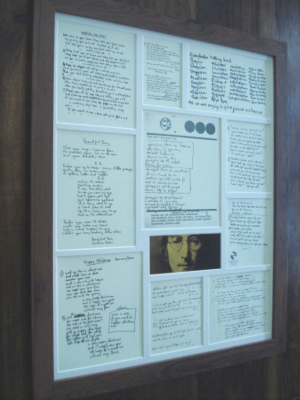 John Lennon Original Handwritten Lyrics Display Framed Montage - Etsy