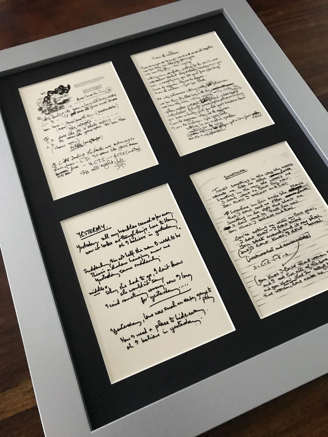 The Beatles Lyrics Framed Display - Four Classic Songs - Etsy