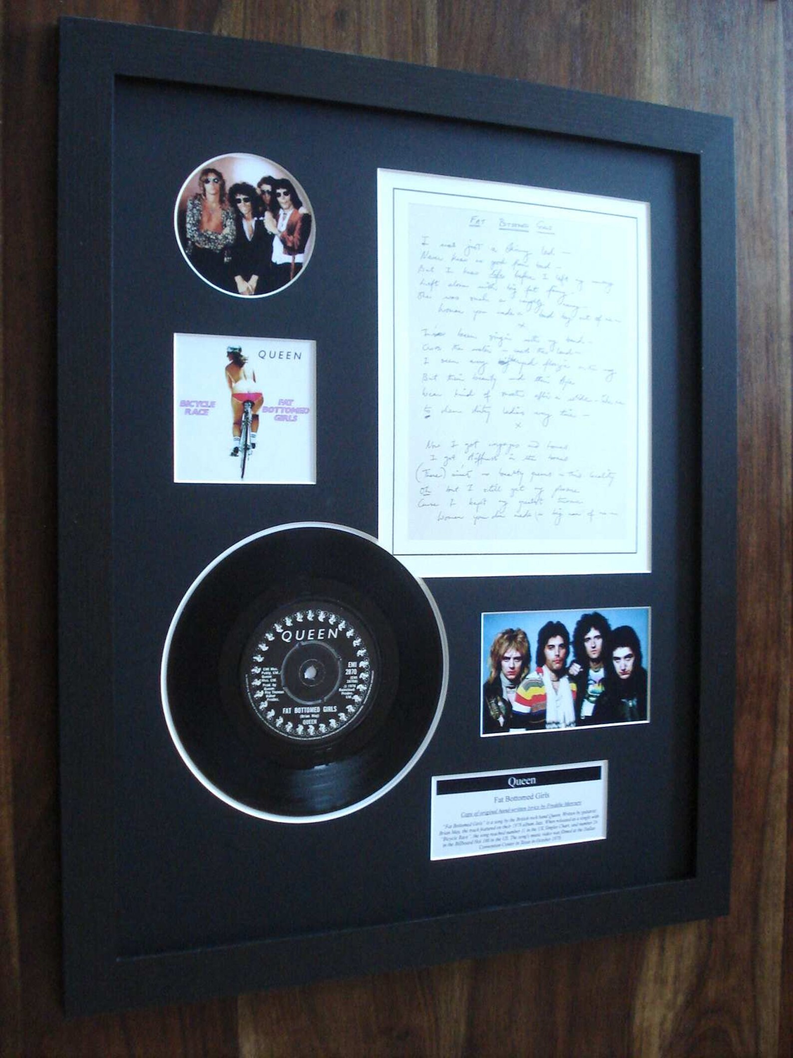 Queen Fat Bottomed Girls 7 Single Vinyl Lyrics Framed Etsy
