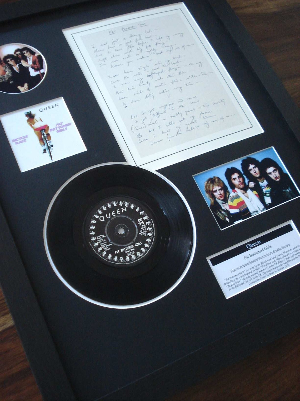 Queen Fat Bottomed Girls 7 Single Vinyl Lyrics Framed Etsy