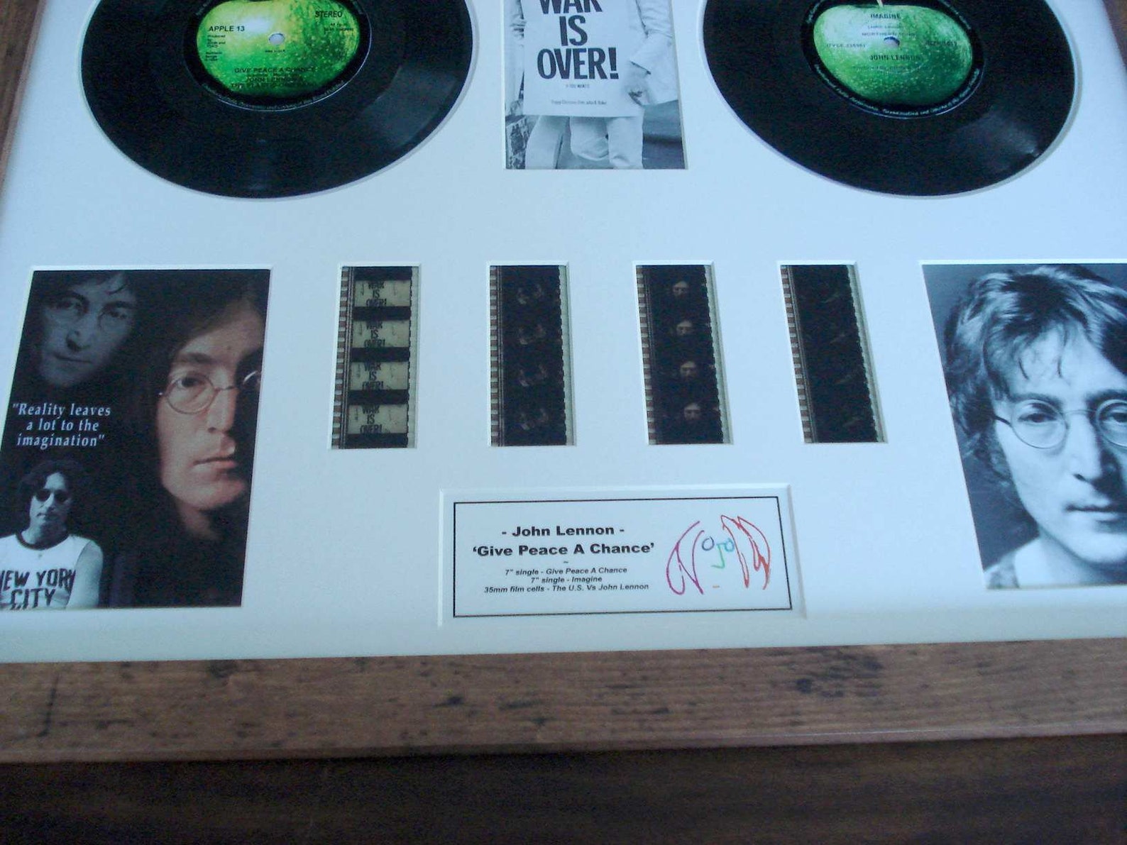 John Lennon Imagine Vinyl 35mm Film Cell Framed Montage - Etsy