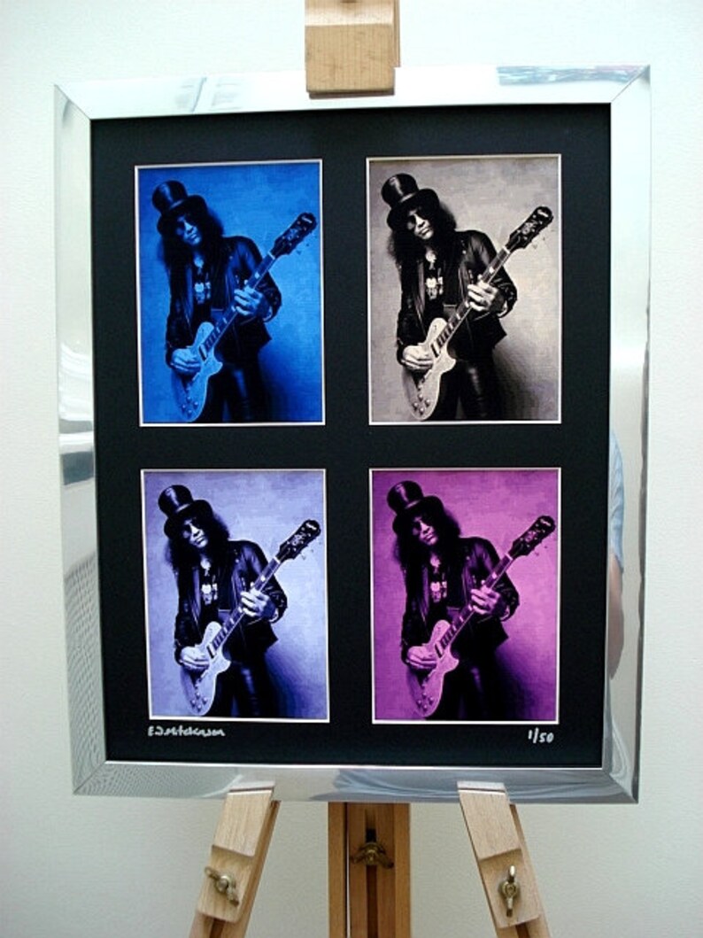 Slash Guns N' Roses Signed Framed Pop Art Canvas Print - Etsy