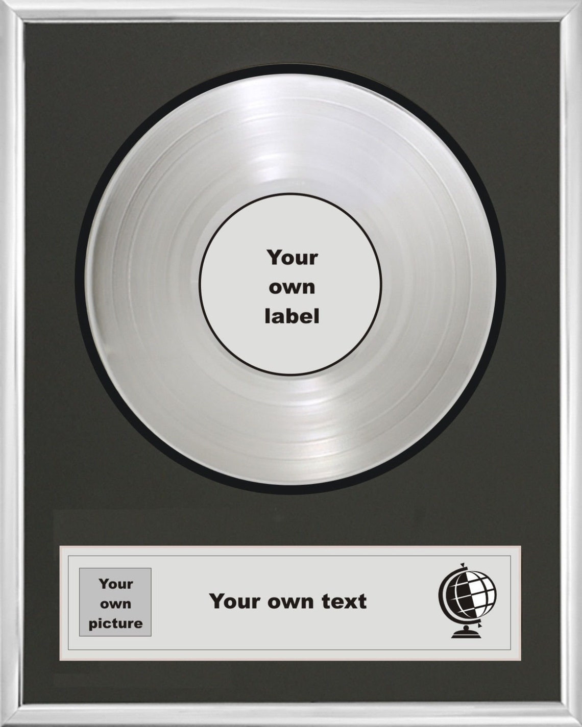 Your Own Personalised 7" Silver Vinyl Framed Record Single Record Award ...