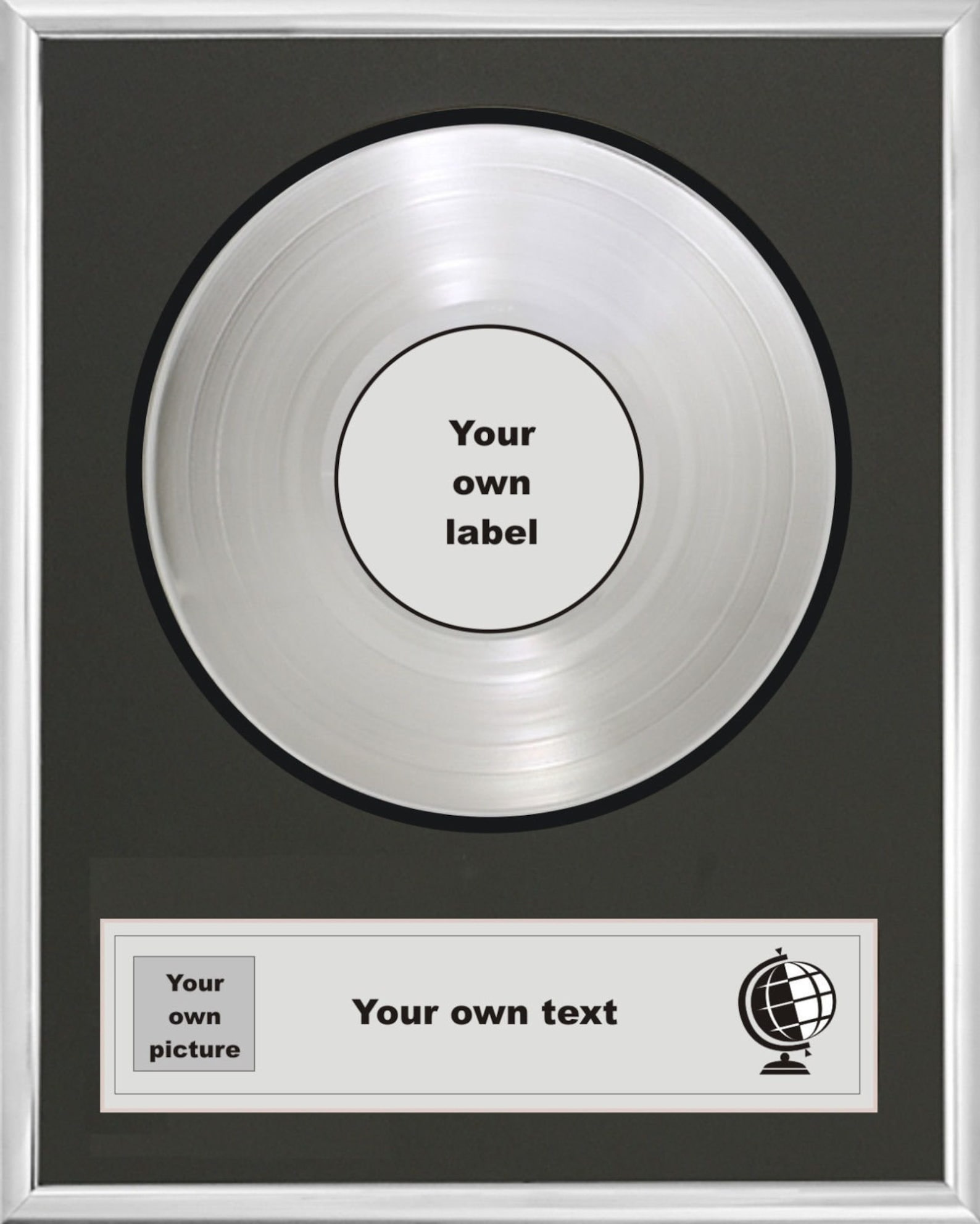 Your Own Personalised 7" Silver Vinyl Framed Record Single Record Award ...