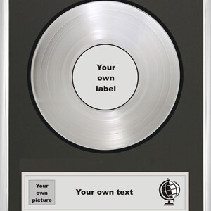Your Own Personalised 7" Silver Vinyl Framed Record Single Record Award ...