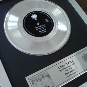 Your Own Personalised 7" Silver Vinyl Framed Record Single Record Award ...