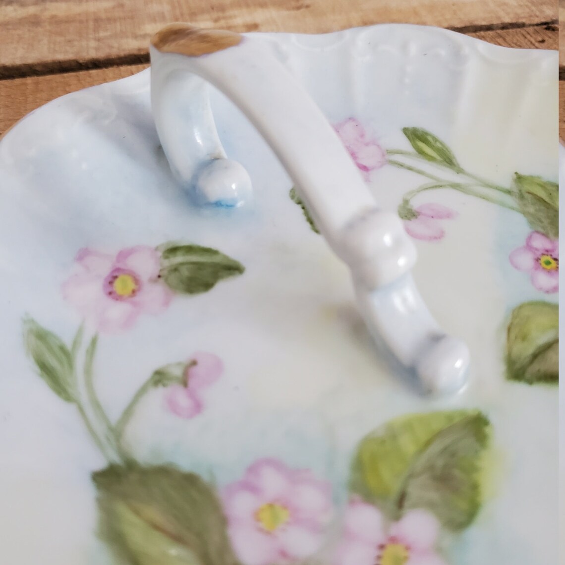 Vintage 1970s Porcelain Nappy Plate Pink Apple Blossoms with | Etsy