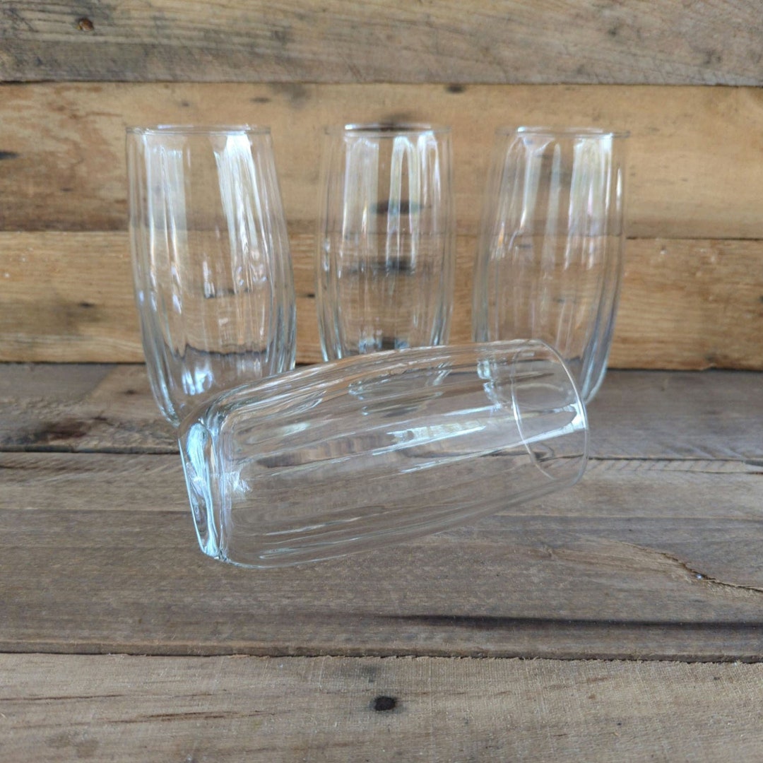 Vintage Crisa by Libbey Set of Four 18 Oz Clear Glasses - Etsy