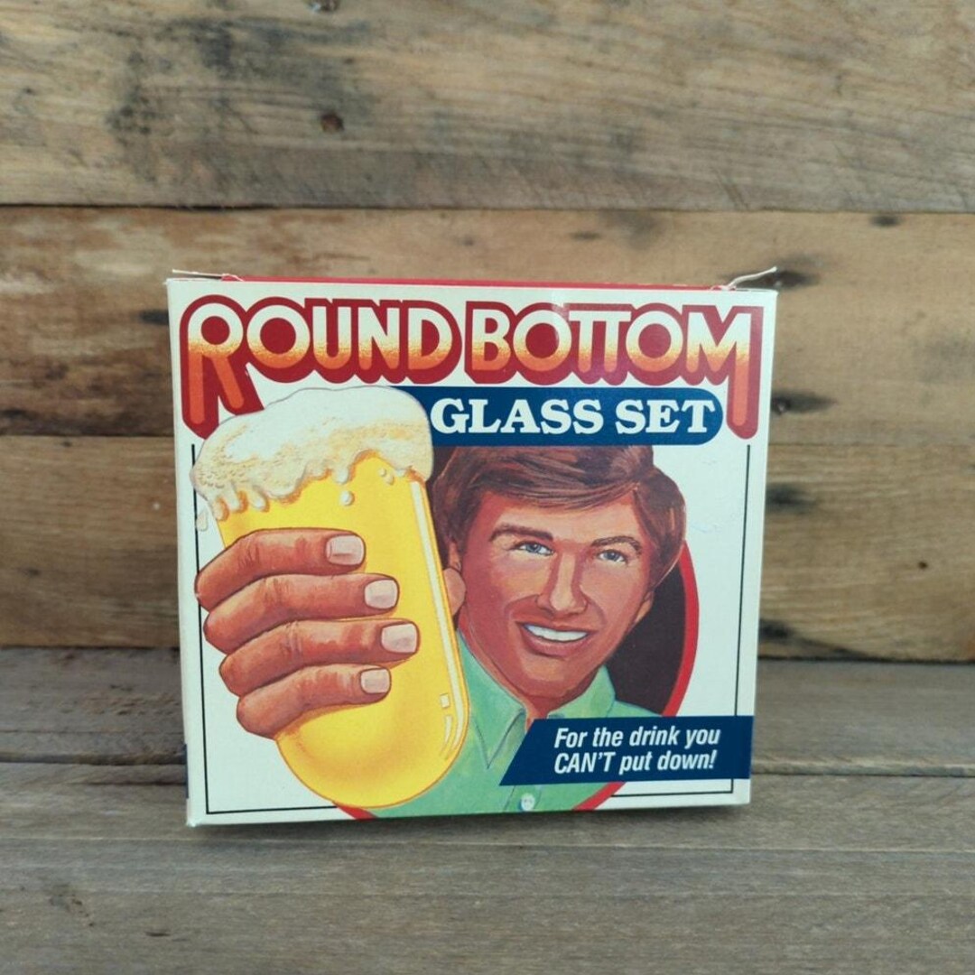 Vintage 1986 Round Bottom Glass Set by Spenser Gifts Set of Four ...