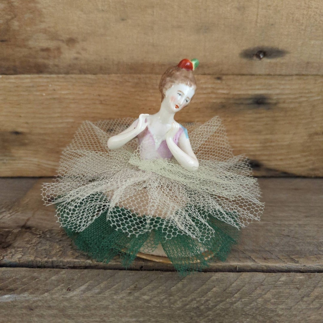 Vintage Porcelain Victorian Lady Pin Cushion Made in Germany - Etsy