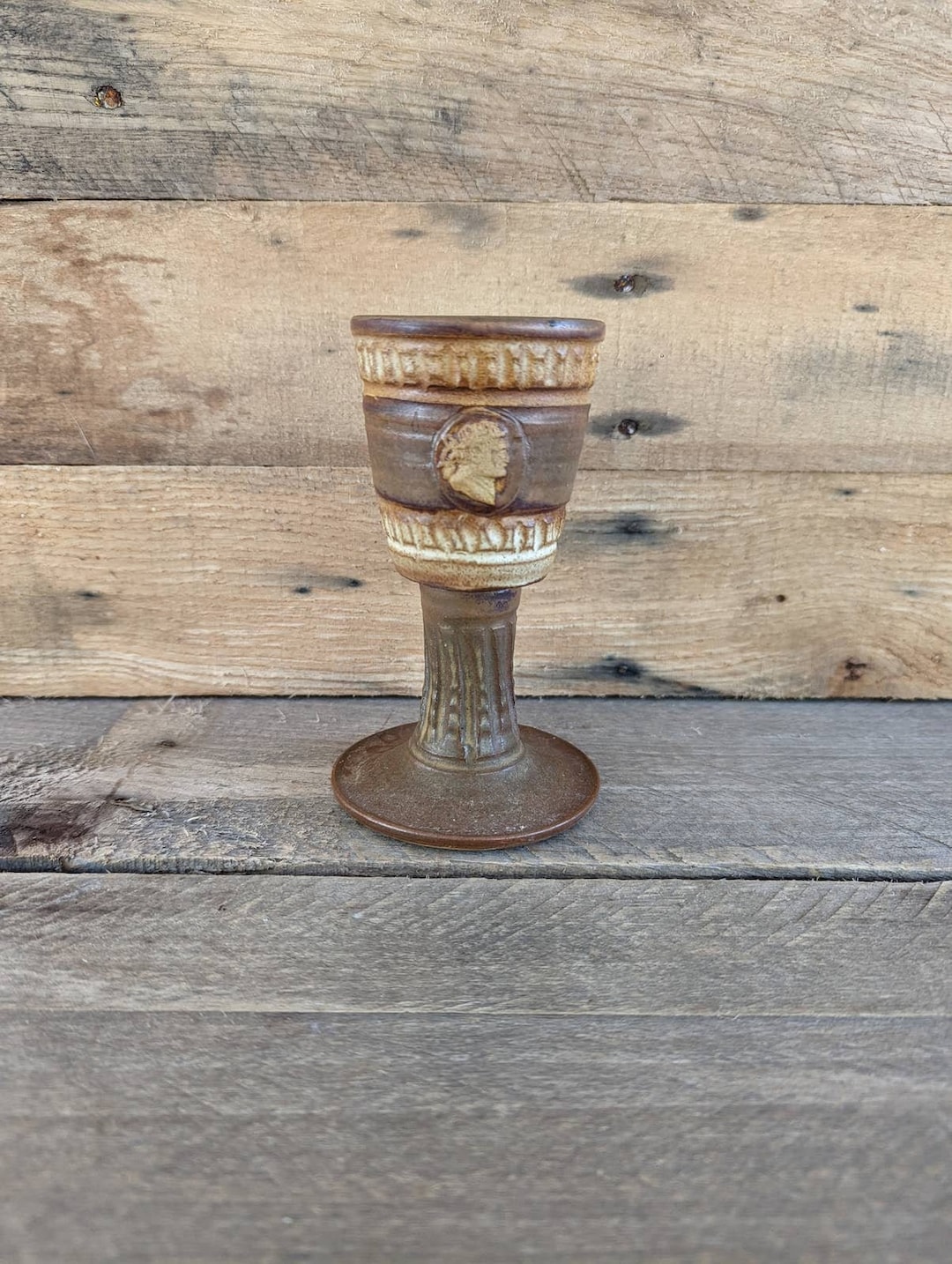 Vintage Earthenware Pedestal Goblet Rowlands Castle Old Forge Pottery ...