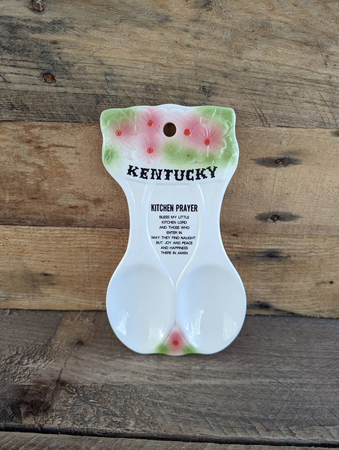 Vintage Kentucky Souvenir Kitchen Prayer Ceramic Double Spoon Rest - Etsy