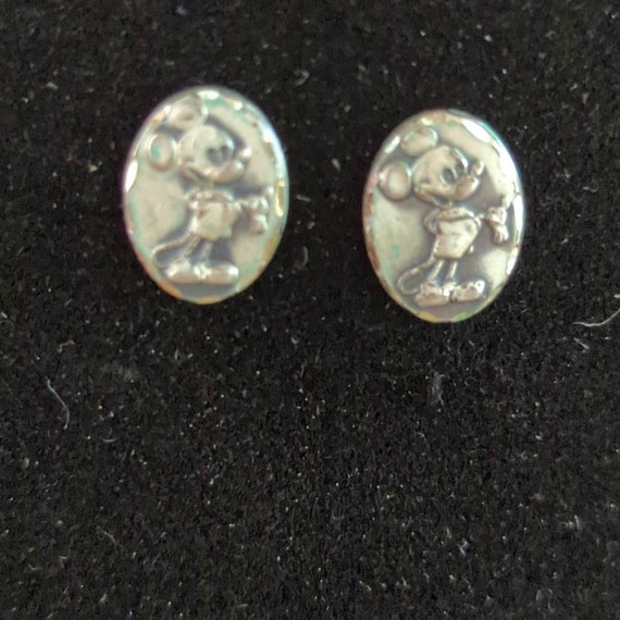 Vintage Sterling Silver Mickey Mouse Post Pierced Ear… - Gem