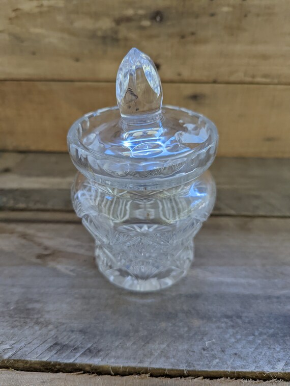 Vintage Crystal Jam Jar / Crystal Sugar Dish / Honey Pot | Etsy