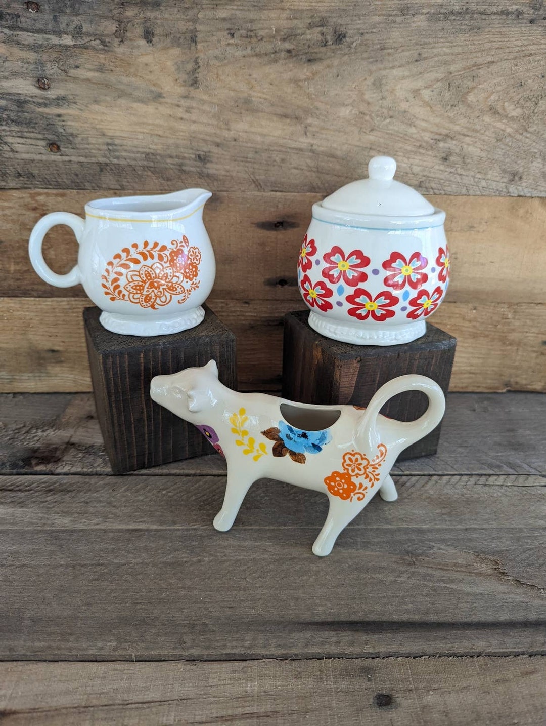 Pioneer Woman Flea Market Sugar, Creamer or Cow Creamer Pitcher / Each ...