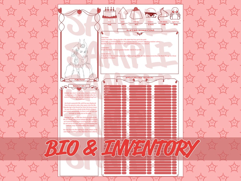 D&D 5e Character Sheet: Queen of Hearts Digital Download Dungeons and ...